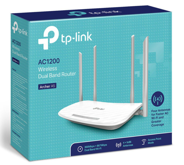 TP-Link Archer A5 AC1200 Wireless Dual Band Router - White - Hout Bay Sales