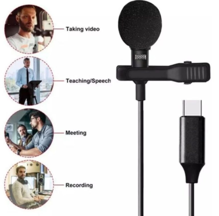 Lavalier Type-C Mic Condenser Audio Recorder Microphone - New - Hout ...